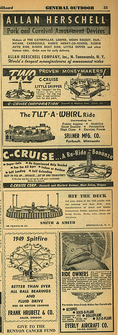 1949 Amusement Park Ride Advert – Tacky Raccoons